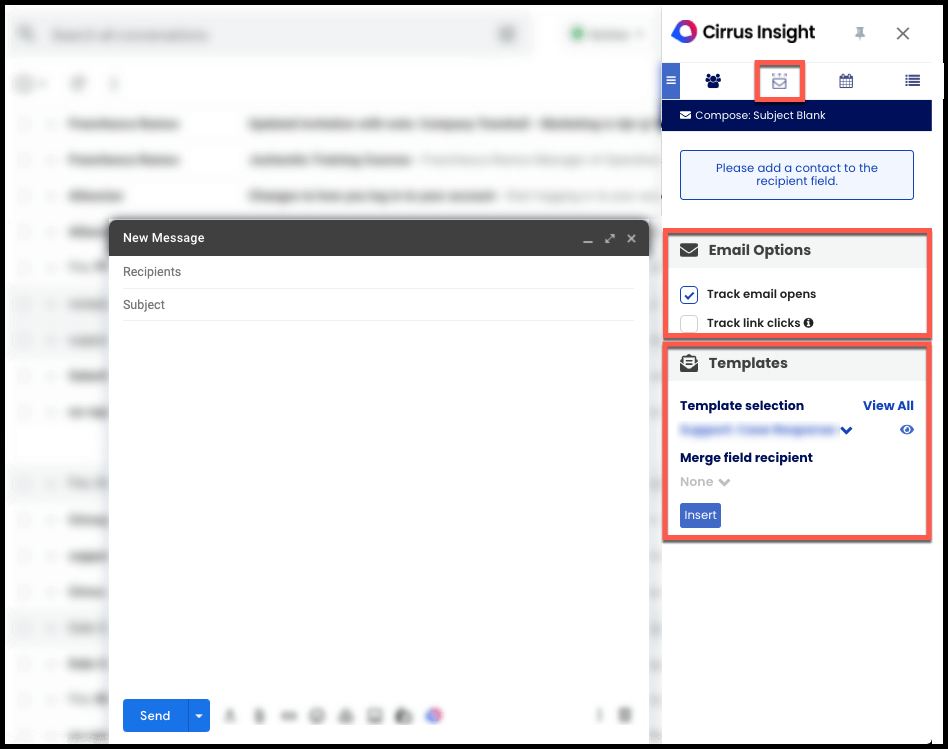 What Sidebar features are only available when composing an email?