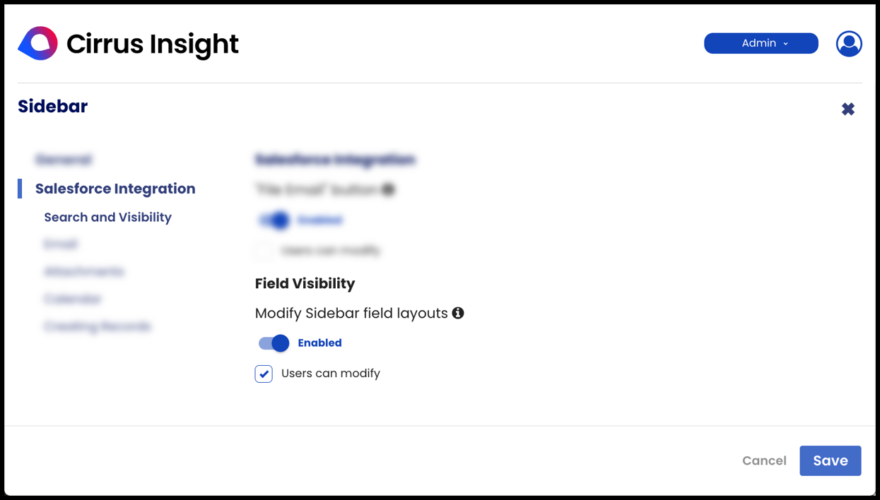 Admins | Customize Sidebar Field Layouts